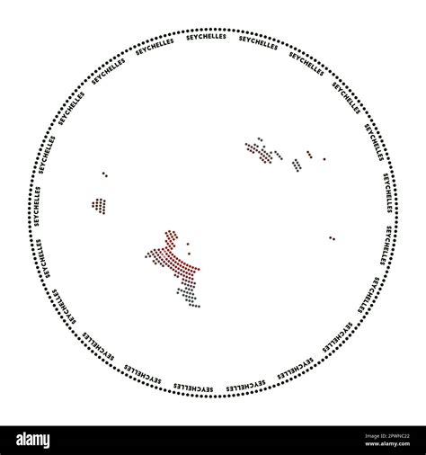 Seychelles Round Logo Digital Style Shape Of Seychelles In Dotted