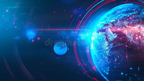 Futuristic Globe With Digital Interface And Dynamic Lines Visualizing Connectivity And Data
