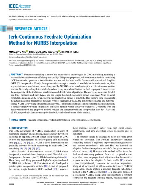 Pdf Jerk Continuous Feedrate Optimization Method For Nurbs Interpolation