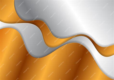 Premium Vector Bronze And Silver Abstract Metallic Waves Vector Background