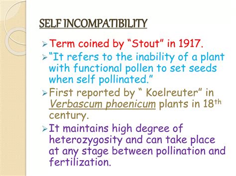 Self Incompatibility And Male Sterility Pptx