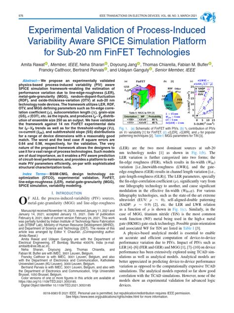 Experimental Validation Of Process Induced Variability Aware Spice