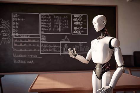 Ai Android Teaching Class Generative Ai Stock Illustration Illustration Of School Machine