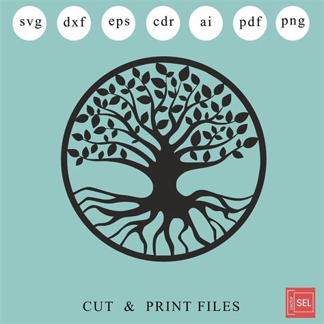 Tree Of Life Dxf Files Tree Of Life Laser Cut Tree Of Life Svg Etsy