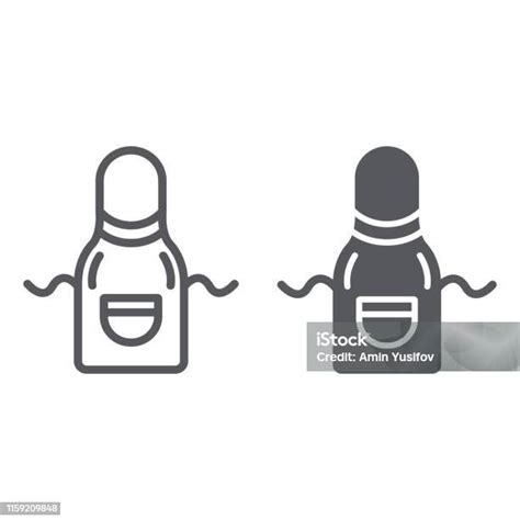 부엌 앞치마 라인과 문양 아이콘 착용 및 부엌 요리사 의류 기호 벡터 그래픽 흰색 배경에 선형 패턴 10에 대한 스톡 벡터 아트 및 기타 이미지 Istock