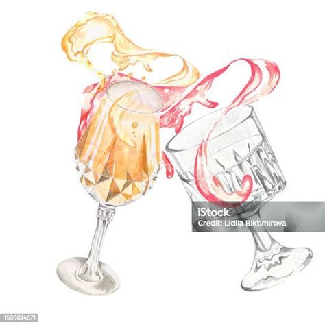 칵테일 세트 다른 안경에 여름 밝은 음료 수채화 그림입니다 배너 엽서 웹 사이트 뿌림에 대한 스톡 벡터 아트 및 기타 이미지 뿌림 칵테일 3차원 형태 Istock