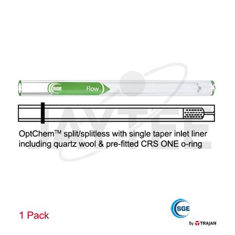 Trajan Sge 0926201901 Optchem Tapered Quartz Wool Inlet Liner