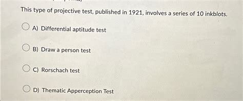 solved this type of projective test published in 1921