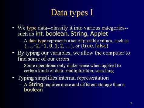 Abstract Data Types Data Types I We Type