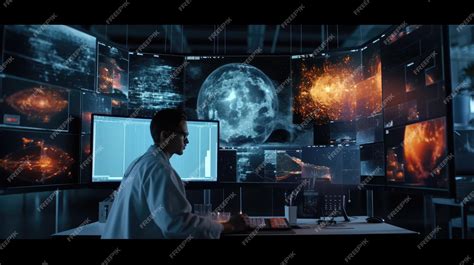 Premium Photo Technology And Data Science Scientists Analyze And Visualize Technology