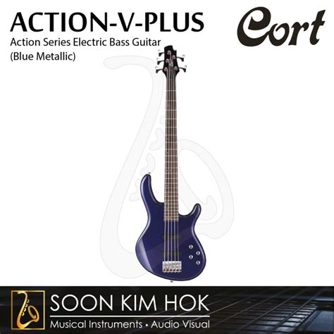 CORT ACTION-V-PLUS Action Series Electric Bass Guitar (Blue Metallic ...