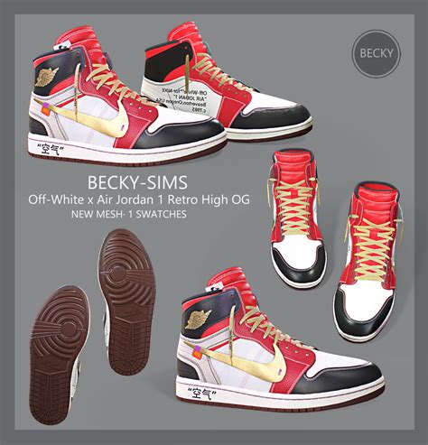 Beckysims Off White X Air Jordan 1 Retro High Og Emily Cc Finds