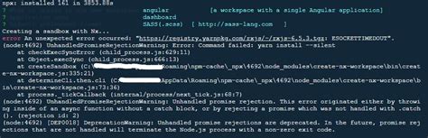 Error An Unexpected Error Occurred Https Registry Yarnpkg Rxjs