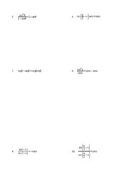 Verifying Trig Identities Worksheets By Precalculus Worksheets And Study Guides