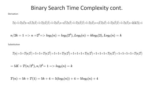 Solved This Is An Analysis Of Time Of A Binary Search With Chegg