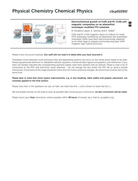 Pdf Electrochemical Growth Of Coni And Pt Coni Soft Magnetic Composites On An Alkanethiol