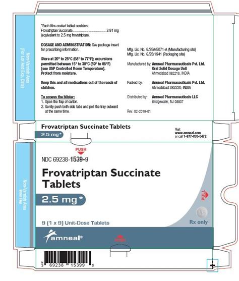 Frovatriptan Succinate Tablets Fda Prescribing Information Side Effects And Uses