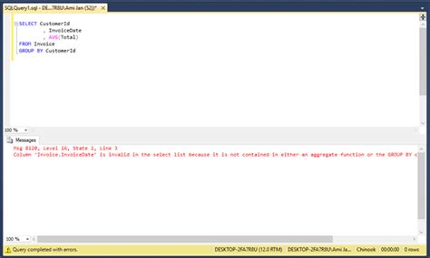 group by aggregate functions in sql