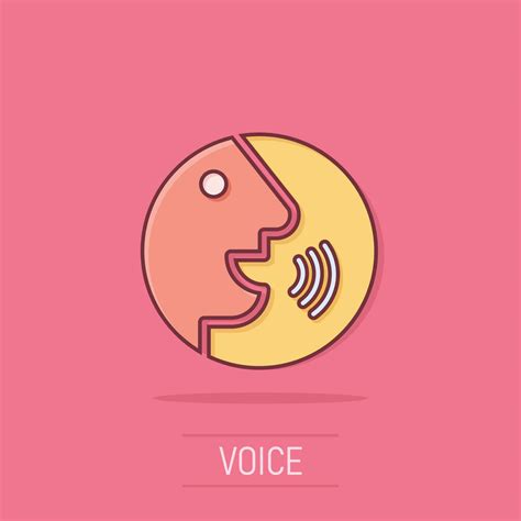 Voice Command With Sound Waves Icon In Comic Style Speak Control Vector Cartoon Illustration