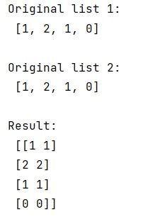 Python How To Convert Two Lists Into A Matrix