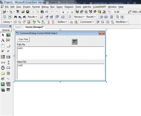 contoh multiselect commondialog control menggunakan vb6 gudang