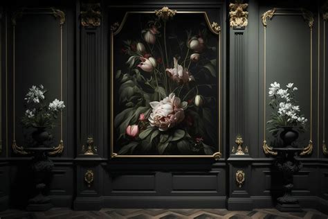 Mothers Day Backdrops Elegant Floral Wall Gold Frame Backdrop Gq2 134