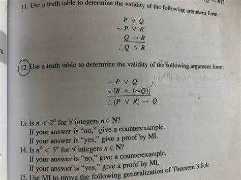 Solved Determine The Validity Of The Following Argument