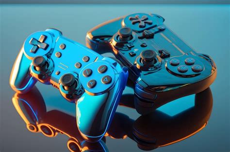 Premium Photo Two Console Gaming Controllers With Many Buttons And