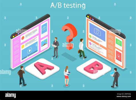 Isometric Flat Vector Concept Of Ab Testing Split Test A B Comparison
