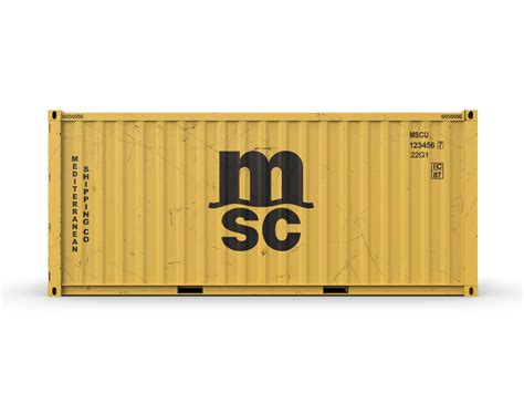 20 Feet Msc Standard Shipping Container 3d Model Flatpyramid