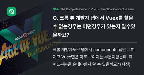 크롬 뷰 개발자 탭에서 Vuex를 찾을수 없는경우는 Inflearn Community Qanda