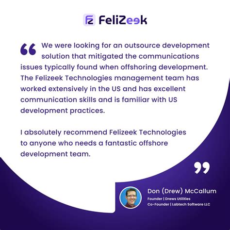 Felizeekxlabtech Felizeektech Clienttestimonial Felizeek Technologies
