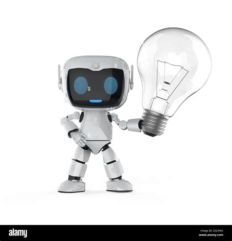 Creativity Concept With 3d Rendering Personal Assistant Robot Hold