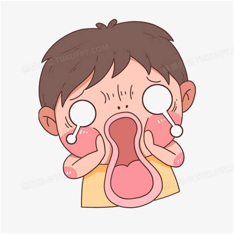 卡通可爱男孩吓到吓死吓哭震惊表情PNG图片素材下载 卡通PNG 熊猫办公