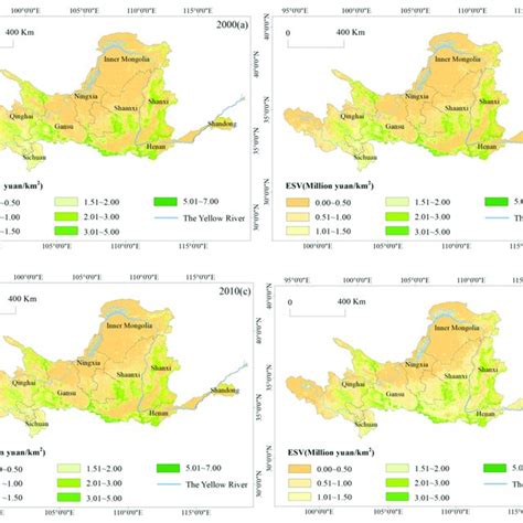 Spatial Distribution Of Esvs In The Yellow River Basin A Esvs In