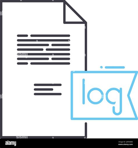 Log File Line Icon Outline Symbol Vector Illustration Concept Sign