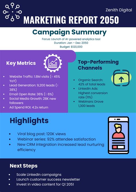 Free Colorful Marketing Infographic Report Template To Edit Online