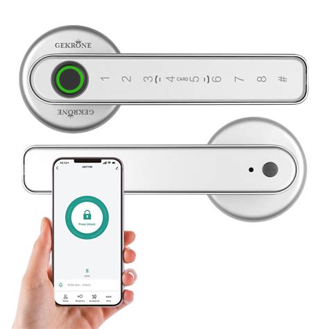 Gekrone Fingerprint Smart Lever Lock Tuya App Control Keyless Entry Bluetooth Touchscreen Indoor