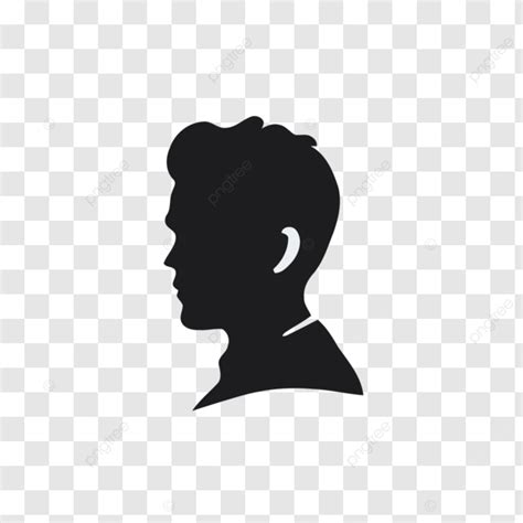 남자의 머리 실루엣 벡터 흰색 배경에 전공의 단순한 검은색 아이콘 그림자 없음 작은 프레임 중앙 Png 일러스트 및 벡터 에 대한 무료 다운로드 Pngtree
