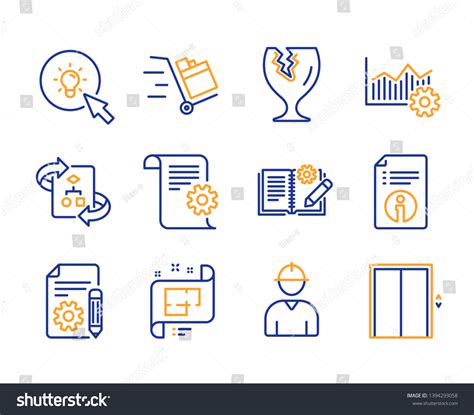 Technical Algorithm Documentation Technical Info Icons Stock Vector Royalty Free 1394293058