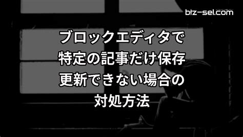 ブロックエディタで特定記事の保存や更新ができない場合の対処方法 Biz