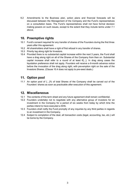 Openfund Term Sheet Template Pdf