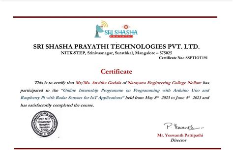 Iot Arduino Raspberrypi Internship Learning Anvitha Godala