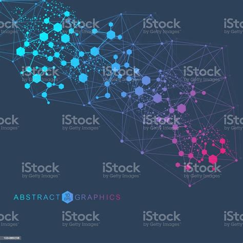 분자 구조 및 통신 Dna 원자 신경 연결 점 들과 라인 추상 다각형 구조입니다 의료 기술 화학 과학 배경입니다 벡터 일러스트입니다 0명에 대한 스톡 벡터 아트 및 기타