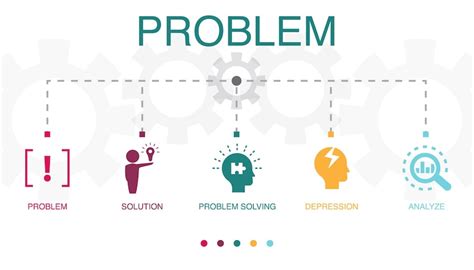 Premium Vector Problem Solution Problem Solving Depression Analyze Icons Infographic Design