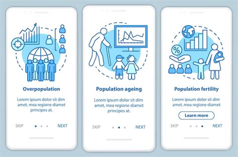 Premium Vector Population Onboarding Mobile App Page Screen Vector Template Overpopulation