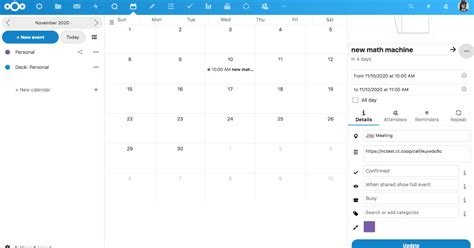Nextcloud Calendar Meeting Invite CanTrust Hosting Co Op