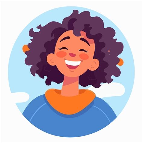 Premium Vector A Portrait And Avatar Of Girl Laughter And Joy Smile And Calmness Diversity Of