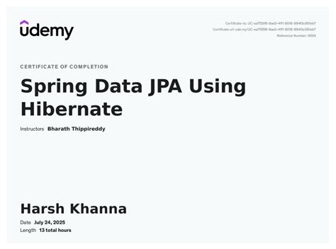 Springboot Jpa Hibernate Udemy Learningneverstops Javadeveloper