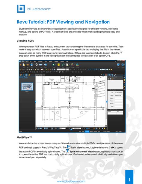Bluebeam Revu Tutorial PDF Viewing Navigation